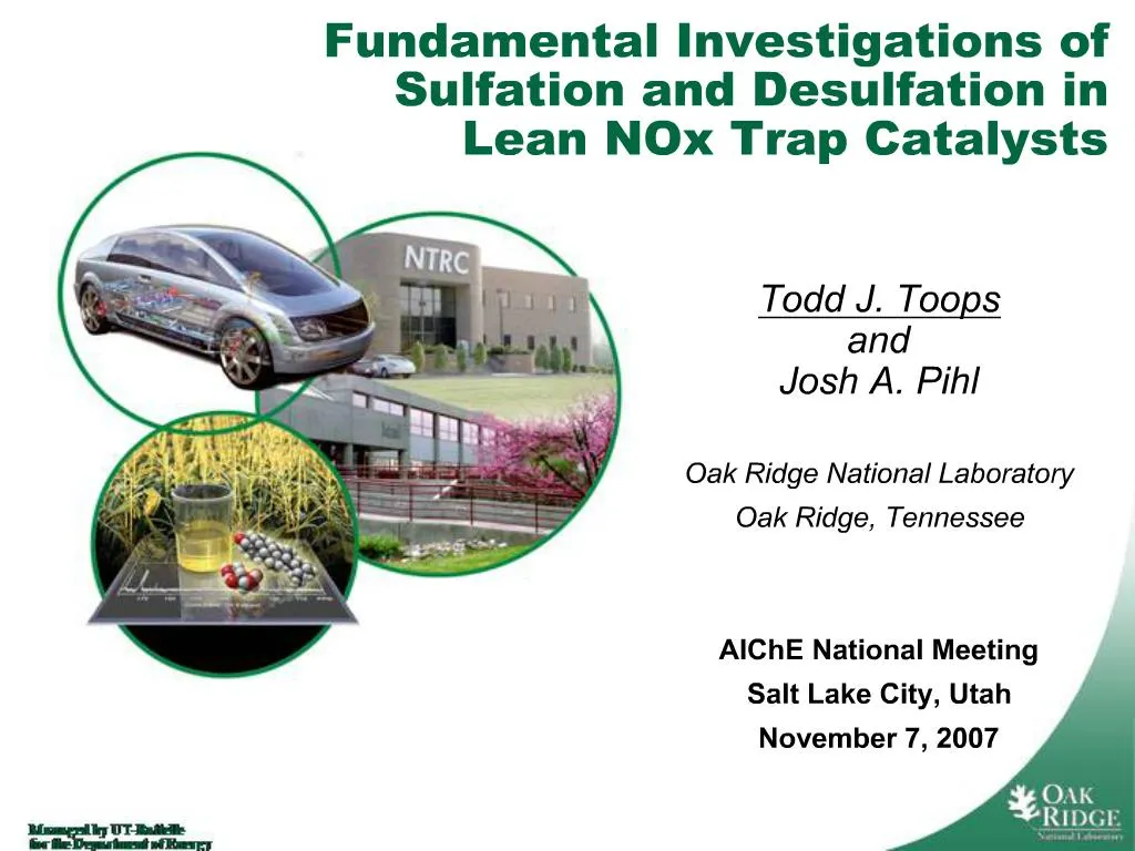 PPT - Fundamental Investigations of Sulfation and Desulfation in Lean ...