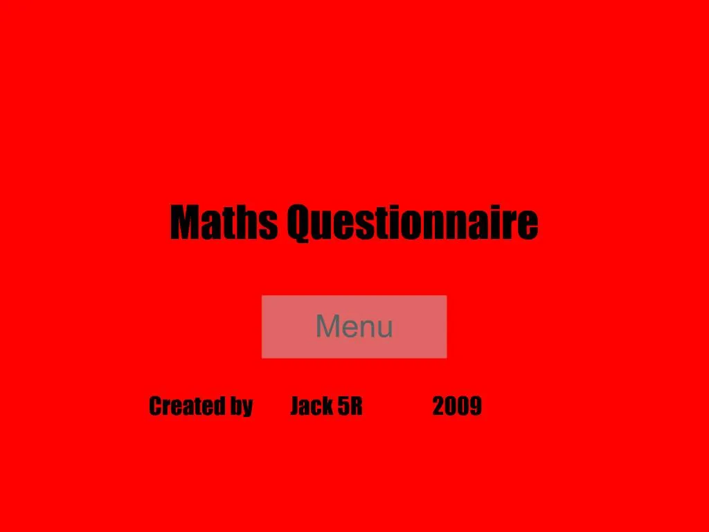 PPT - Maths Questionnaire PowerPoint Presentation, free download - ID ...