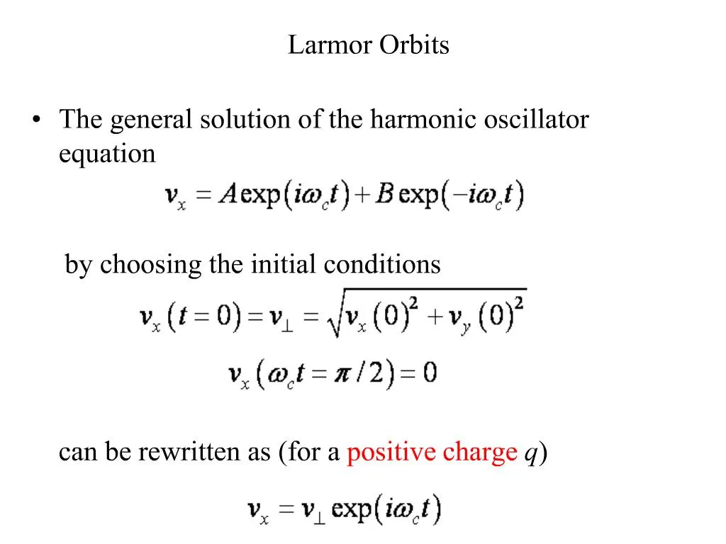 PPT - Larmor Orbits PowerPoint Presentation, free download - ID:1004007