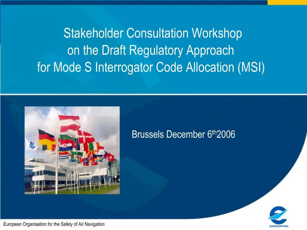 PPT - Stakeholder Consultation Workshop on the Draft Regulatory ...