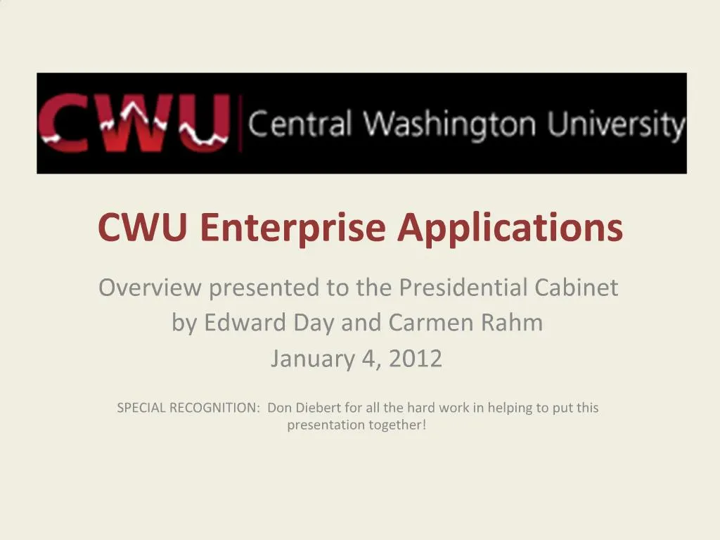 PPT - CWU Enterprise Applications PowerPoint Presentation, free ...