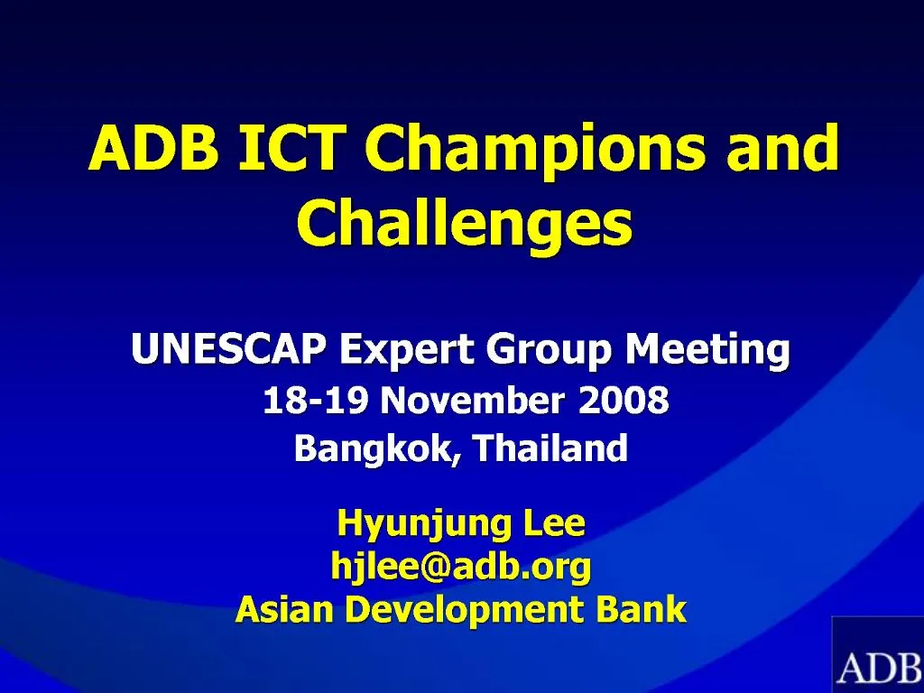 PPT - ADB ICT Champions and Challenges PowerPoint Presentation, free ...