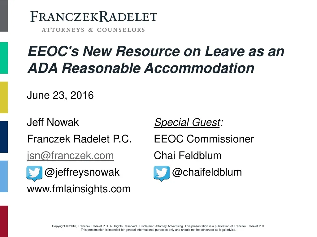 PPT - EEOC's New Resource on Leave as an ADA Reasonable Accommodation ...