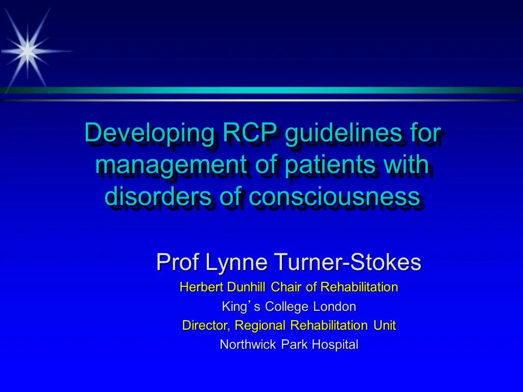 PPT - Developing RCP guidelines for management of patients with ...