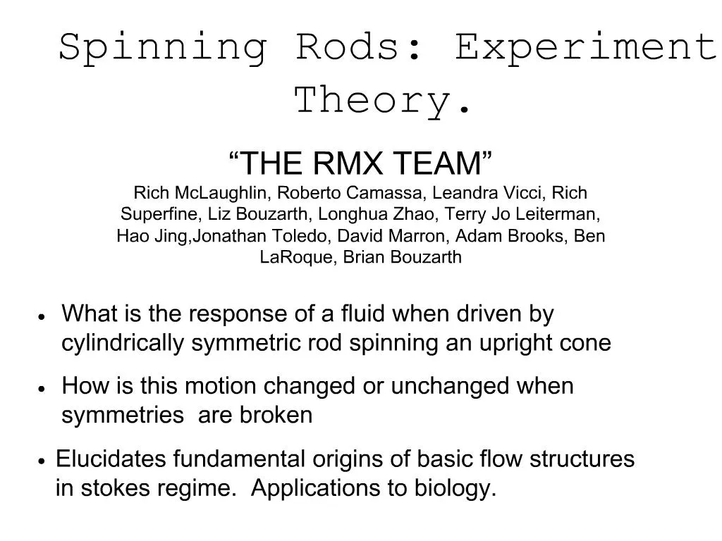 PPT - Spinning Rods: Experiment and Theory. PowerPoint Presentation ...