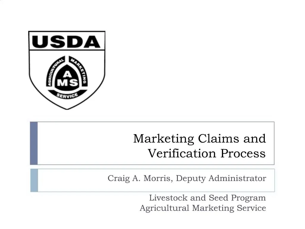 PPT - Marketing Claims and Verification Process PowerPoint Presentation ...