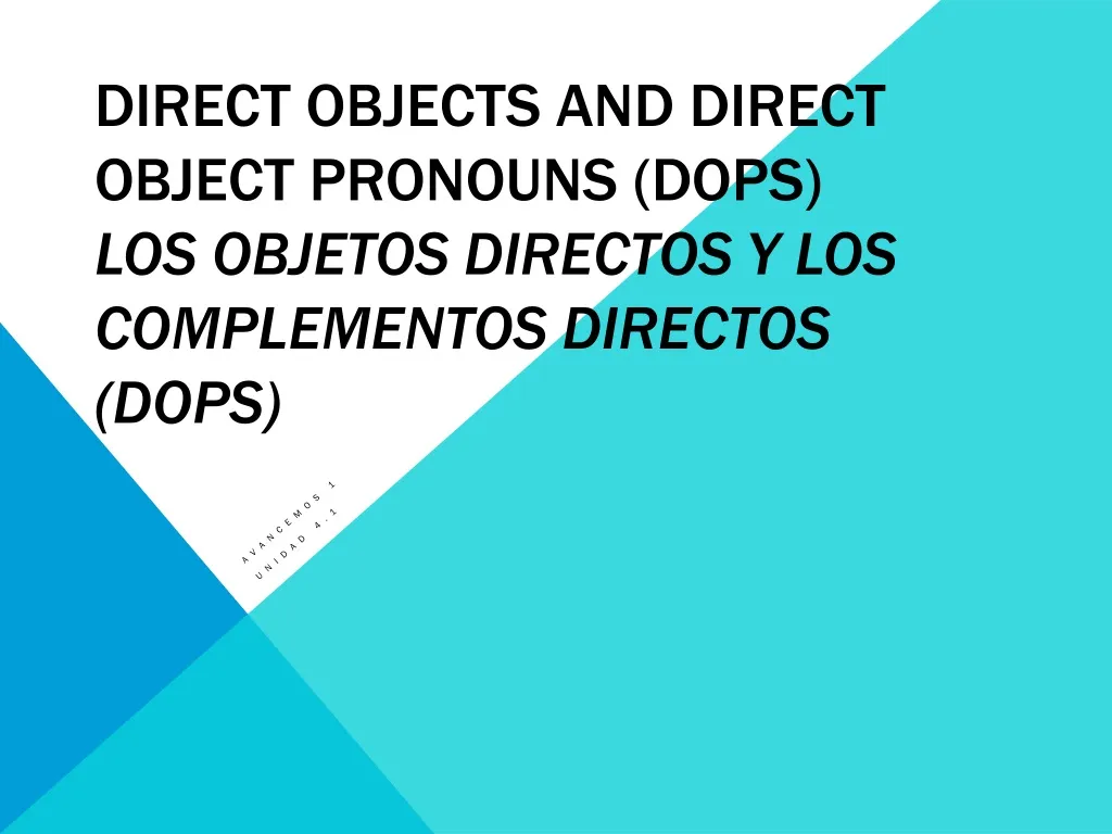 PPT - Avancemos 1 Unidad 4.1 PowerPoint Presentation, free download ...