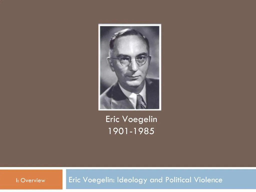 PPT - Eric Voegelin: Ideology and Political Violence PowerPoint ...