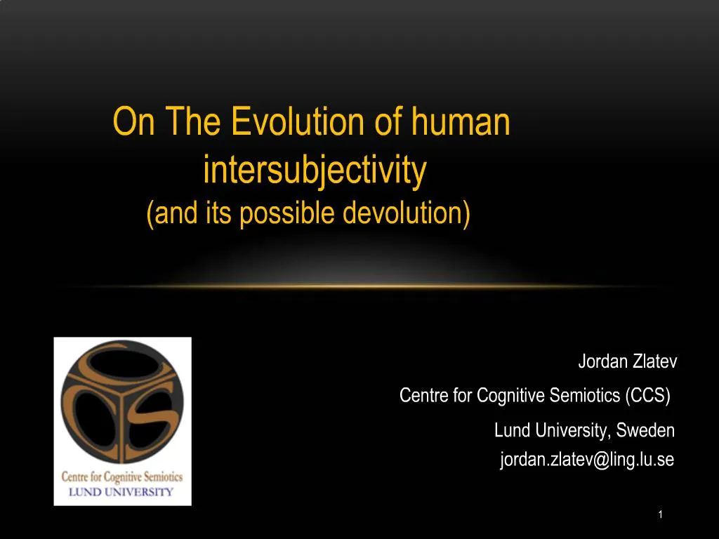 PPT - On The Evolution of human intersubjectivity and its possible ...