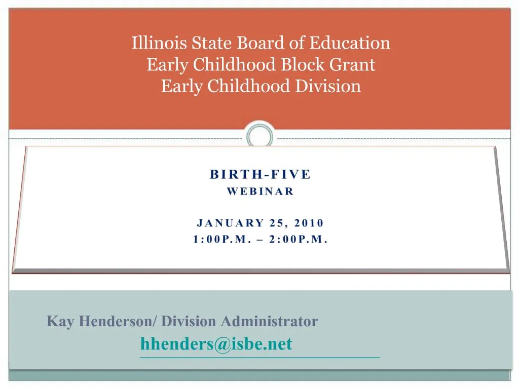 PPT - Illinois State Board of Education Early Childhood Block Grant ...