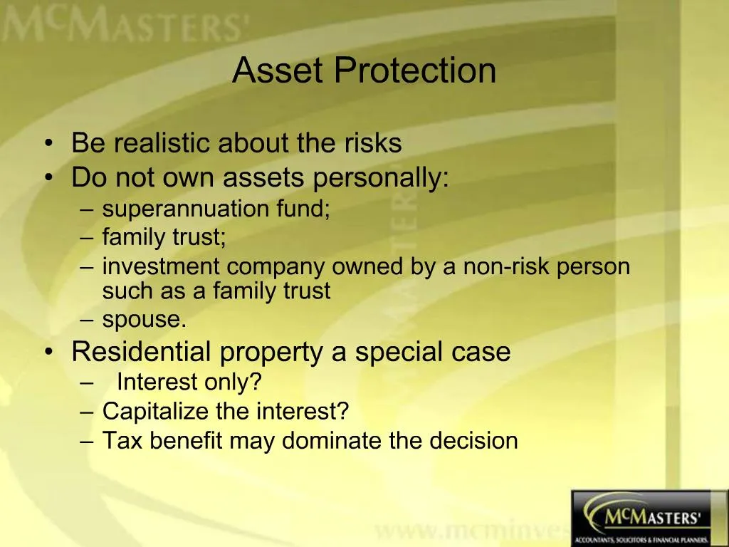 PPT - Asset Protection, Retirement Planning and Succession Planning and ...