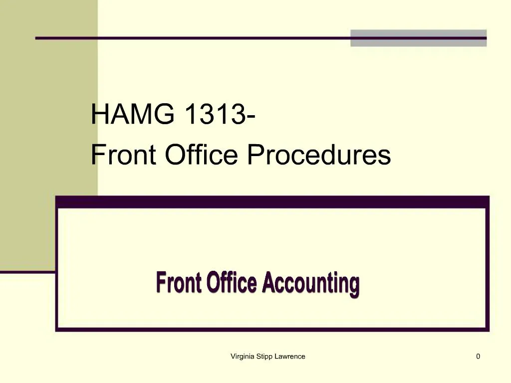 PPT - Front Office Accounting PowerPoint Presentation, free download ...