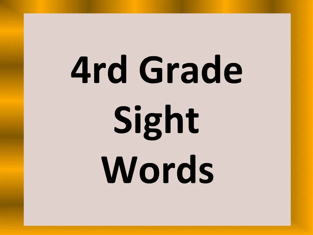 PPT - 4rd Grade Sight Words PowerPoint Presentation, free download - ID ...