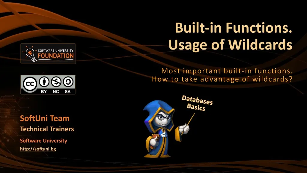 PPT - Built-in Functions. Usage of Wildcards PowerPoint Presentation ...