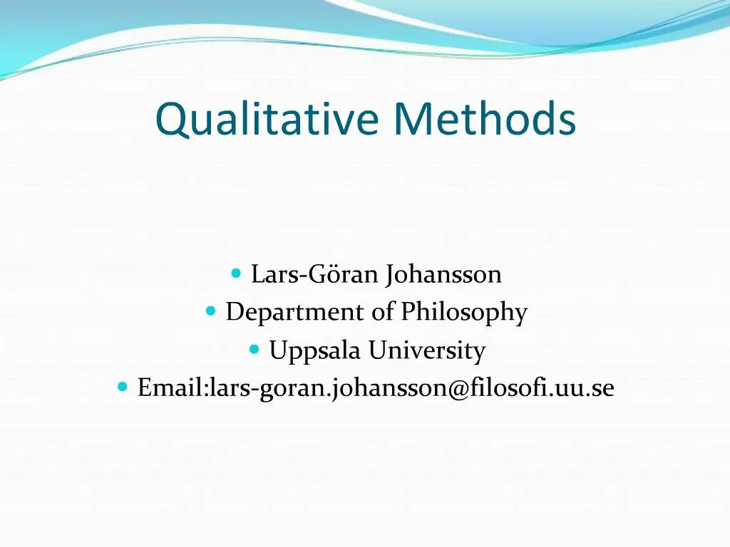 PPT - Qualitative Methods PowerPoint Presentation, free download - ID ...