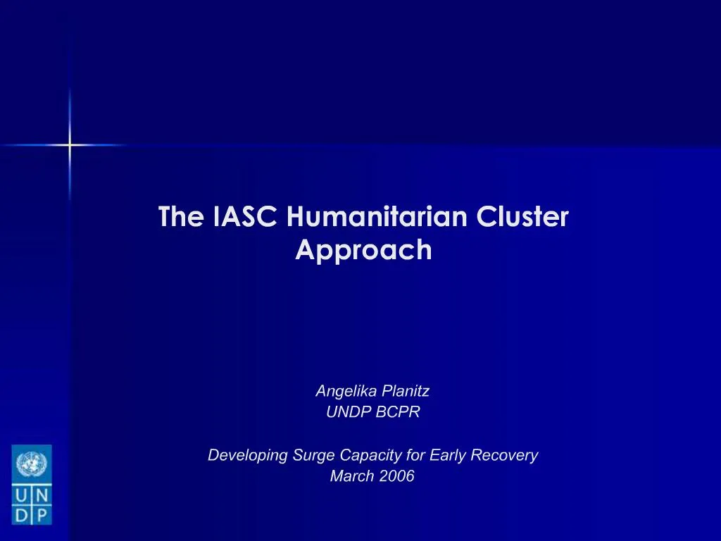 PPT - The IASC Humanitarian Cluster Approach PowerPoint Presentation ...