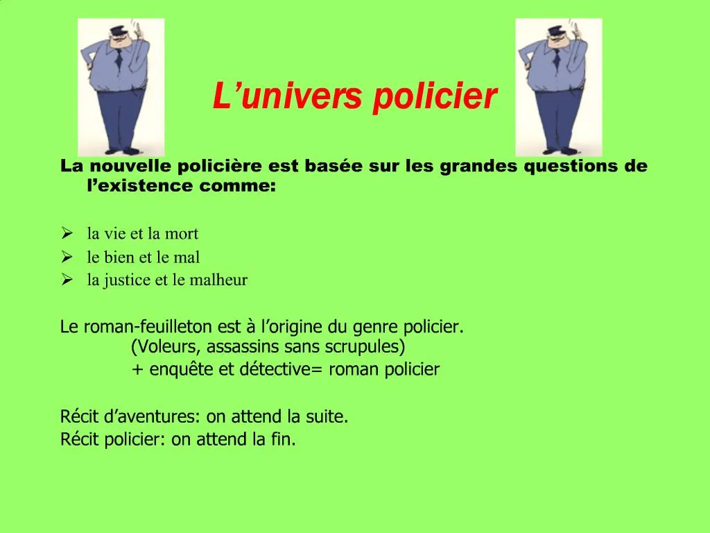 PPT - L univers policier PowerPoint Presentation, free download - ID ...