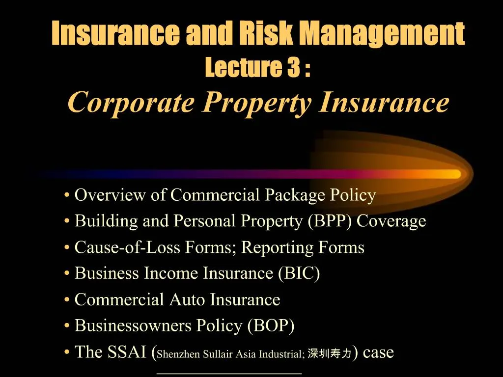 PPT - Overview of Commercial Package Policy Building and Personal ...