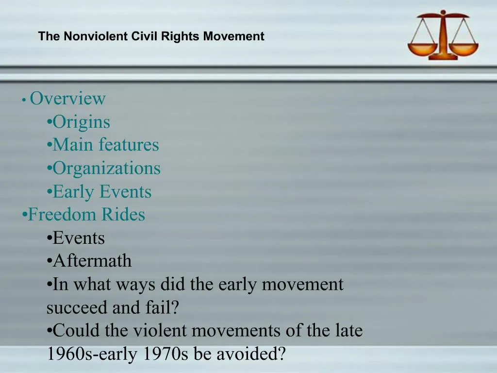 PPT - The Nonviolent Civil Rights Movement PowerPoint Presentation ...