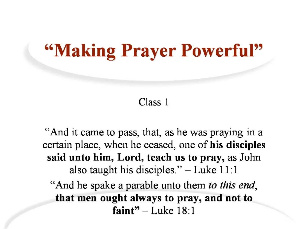 PPT - Making Prayer Powerful PowerPoint Presentation, free download ...
