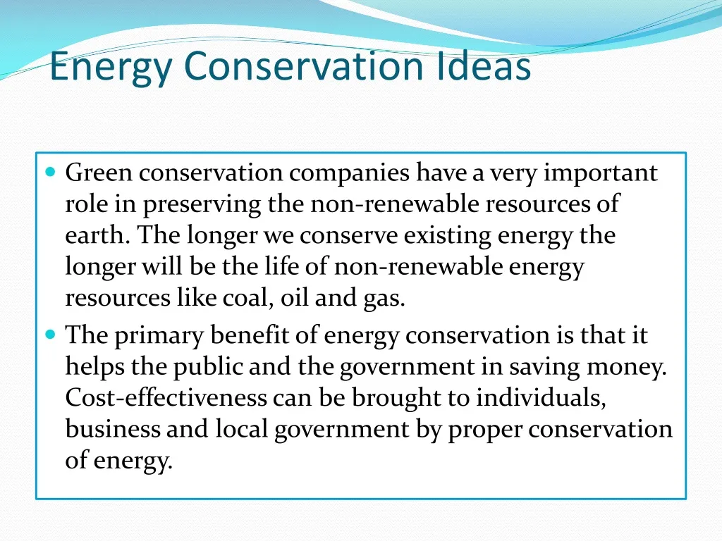 PPT - Energy conservation techniques PowerPoint Presentation, free ...