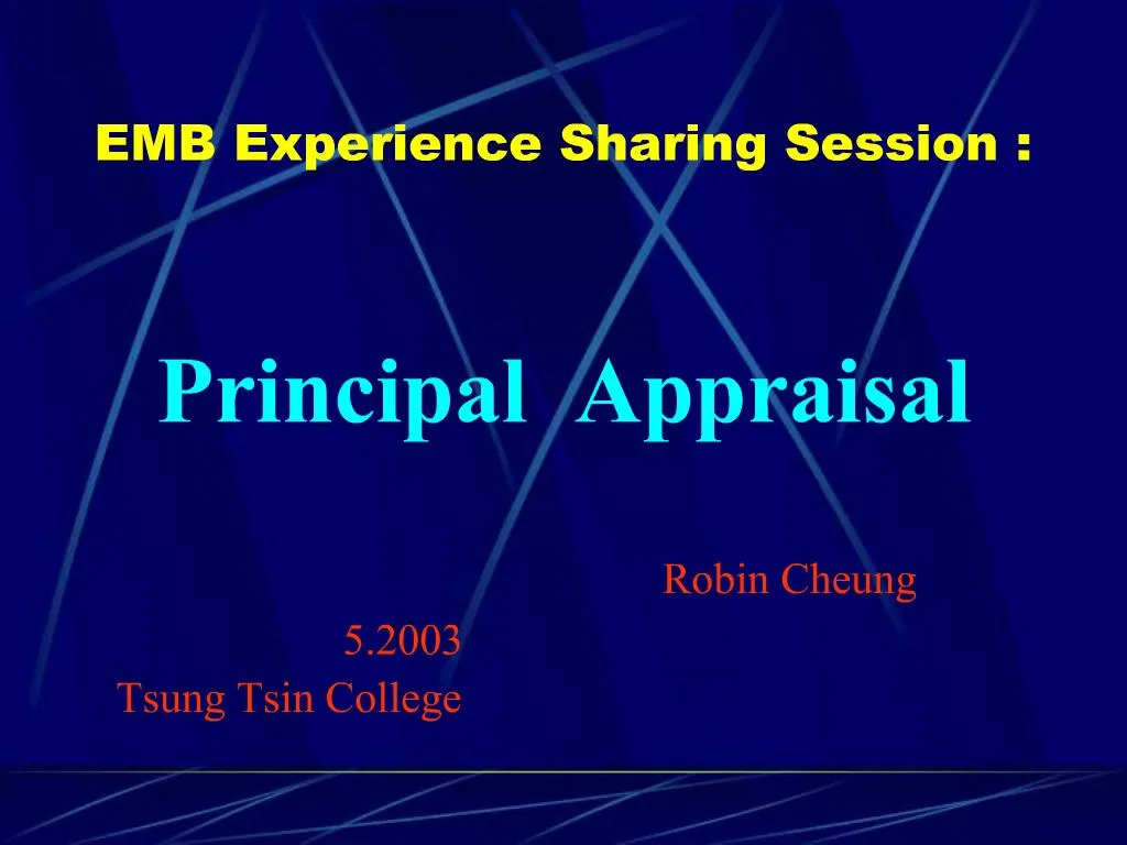 PPT - EMB Experience Sharing Session : PowerPoint Presentation, free ...