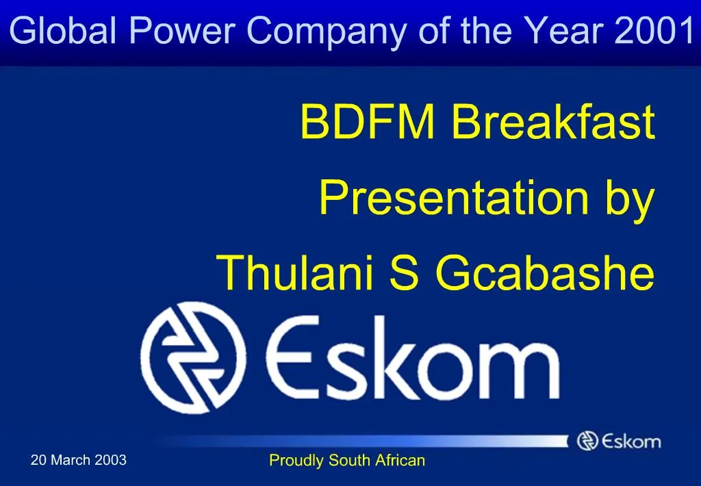 PPT - Global Power Company of the Year 2001 PowerPoint Presentation ...