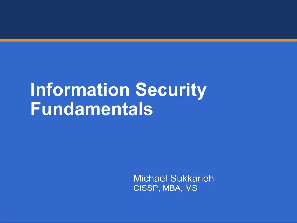 PPT - Information Security Fundamentals PowerPoint Presentation, free download - ID:1071837