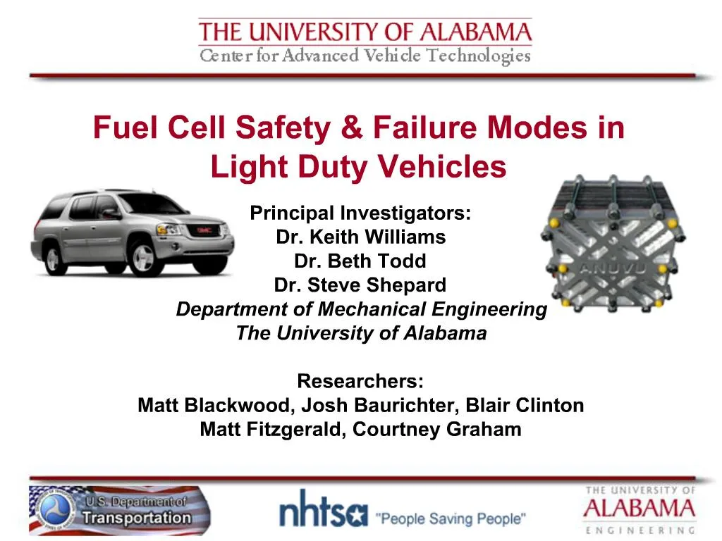 PPT - Fuel Cell Safety Failure Modes in Light Duty Vehicles PowerPoint ...