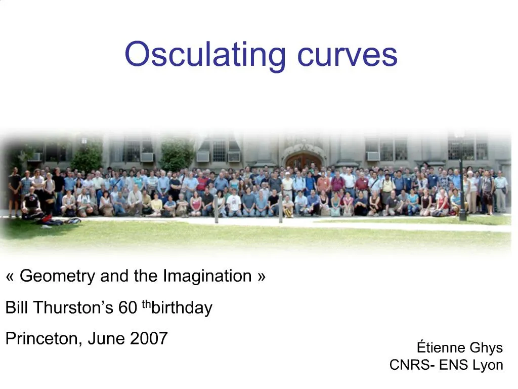 PPT - Osculating curves PowerPoint Presentation, free download - ID:1094655