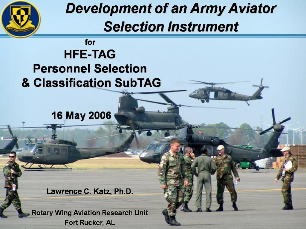 PPT - For HFE-TAG Personnel Selection Classification SubTAG 16 May 2006 ...