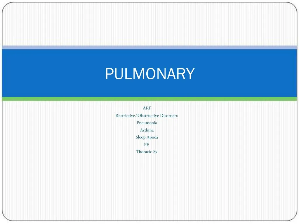 PPT - PULMONARY PowerPoint Presentation, free download - ID:1103677