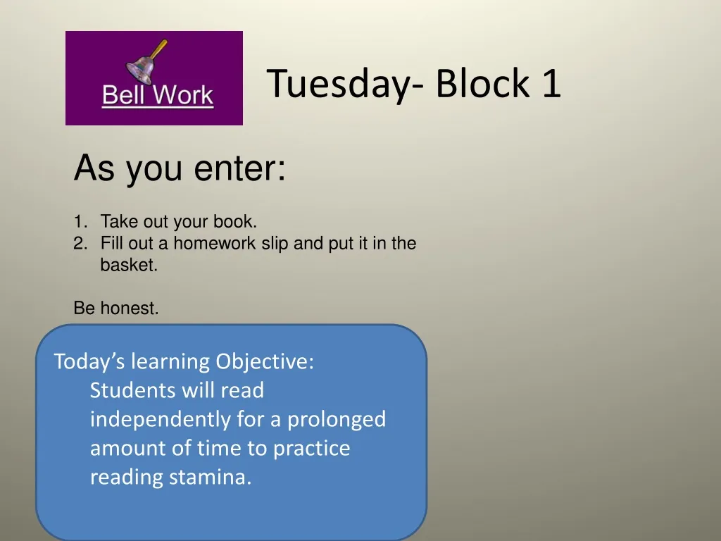 PPT - Tuesday- Block 1 PowerPoint Presentation, free download - ID:1104816