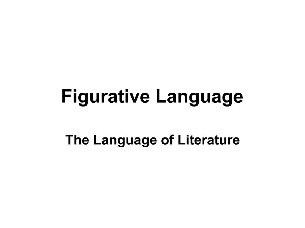 Ppt Figurative Language Powerpoint Presentation Free Download Id