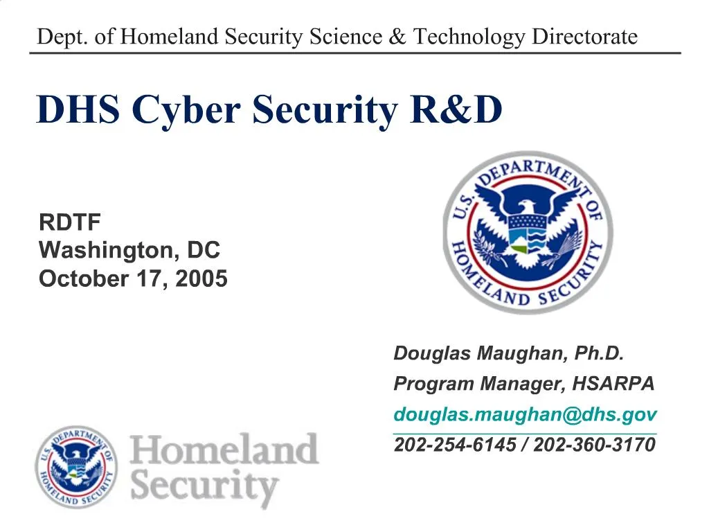 PPT - DHS Cyber Security RD PowerPoint Presentation, free download - ID ...