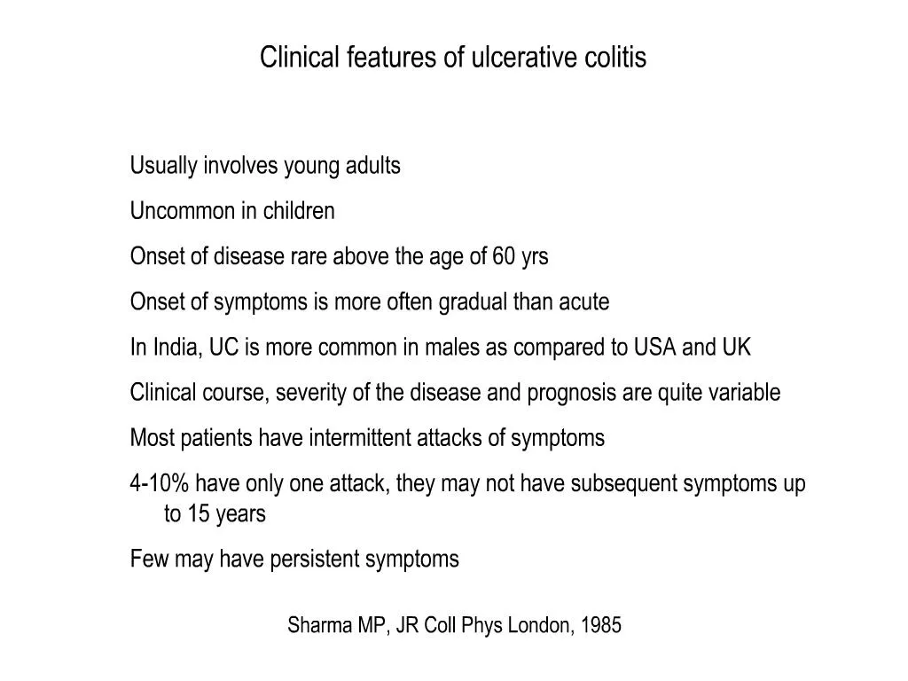 PPT - Clinical features of ulcerative colitis PowerPoint Presentation ...