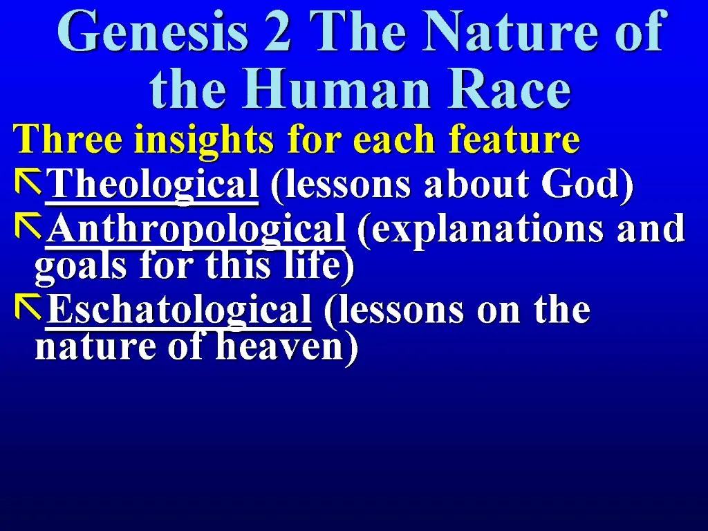 PPT - Genesis 2 The Nature of the Human Race PowerPoint Presentation ...