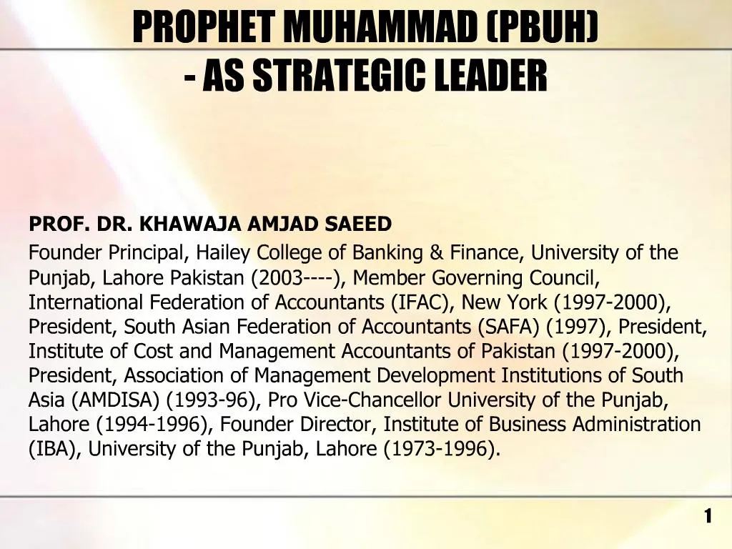PPT - PROPHET MUHAMMAD PBUH - AS STRATEGIC LEADER PowerPoint ...