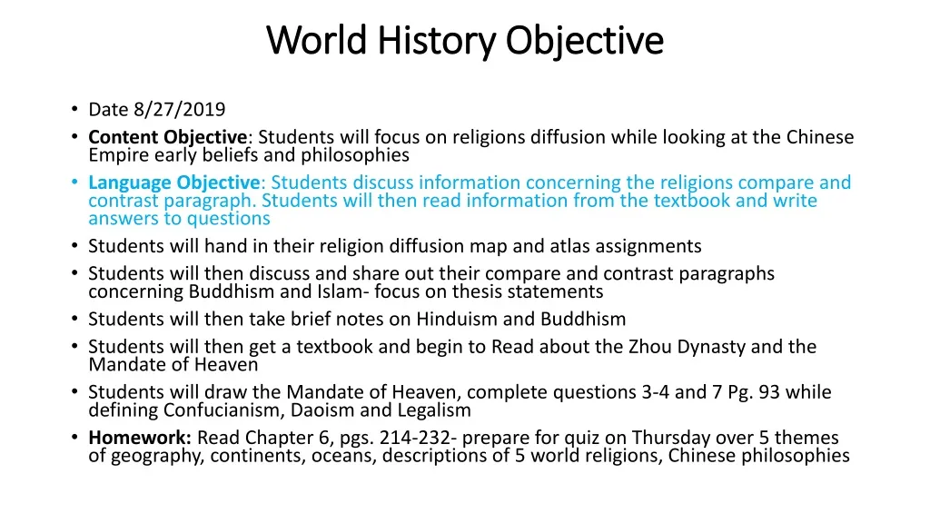 PPT - World History Objective PowerPoint Presentation, free download ...