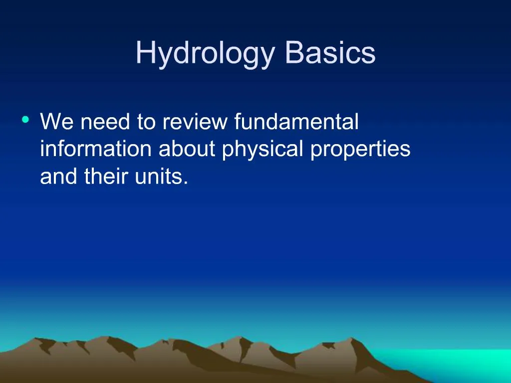 PPT - Hydrology Basics PowerPoint Presentation, free download - ID:1116168