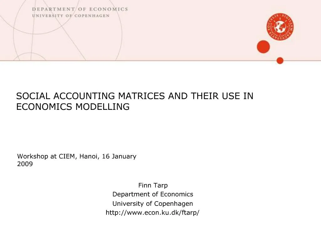 PPT - SOCIAL ACCOUNTING MATRICES AND THEIR USE IN ECONOMICS MODELLING ...