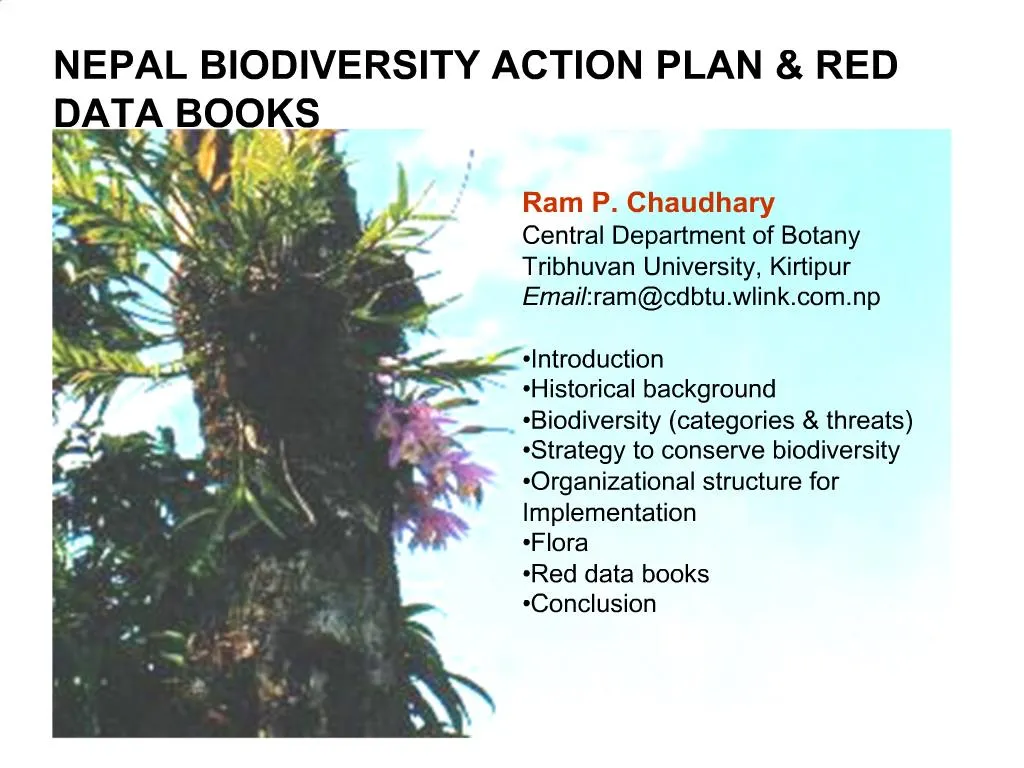 PPT - NEPAL BIODIVERSITY ACTION PLAN RED DATA BOOKS PowerPoint ...