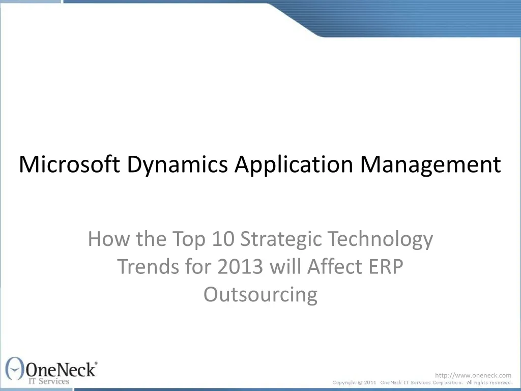 PPT - Microsoft Dynamics Application Management: How the Top 10 St ...