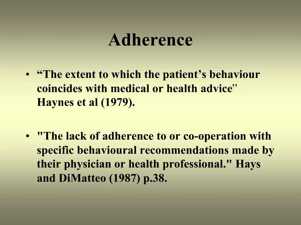PPT - Adherence PowerPoint Presentation, free download - ID:1124974