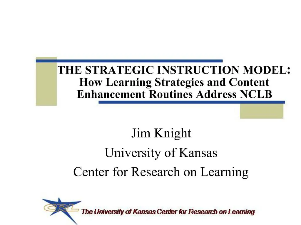 PPT - THE STRATEGIC INSTRUCTION MODEL: How Learning Strategies and ...
