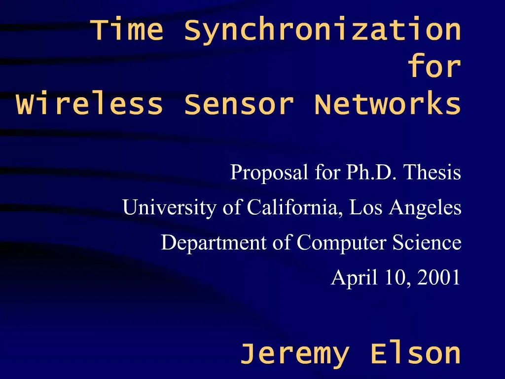 PPT - Time Synchronization for Wireless Sensor Networks PowerPoint ...