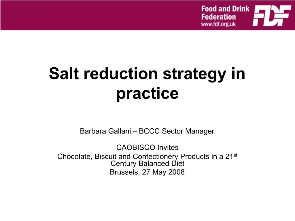 PPT - Salt reduction strategy in practice PowerPoint Presentation, free ...