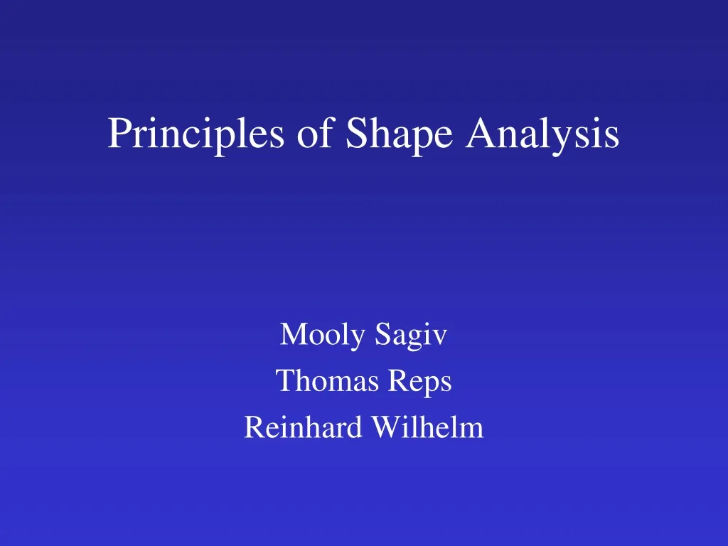 PPT - Principles of Shape Analysis PowerPoint Presentation, free ...