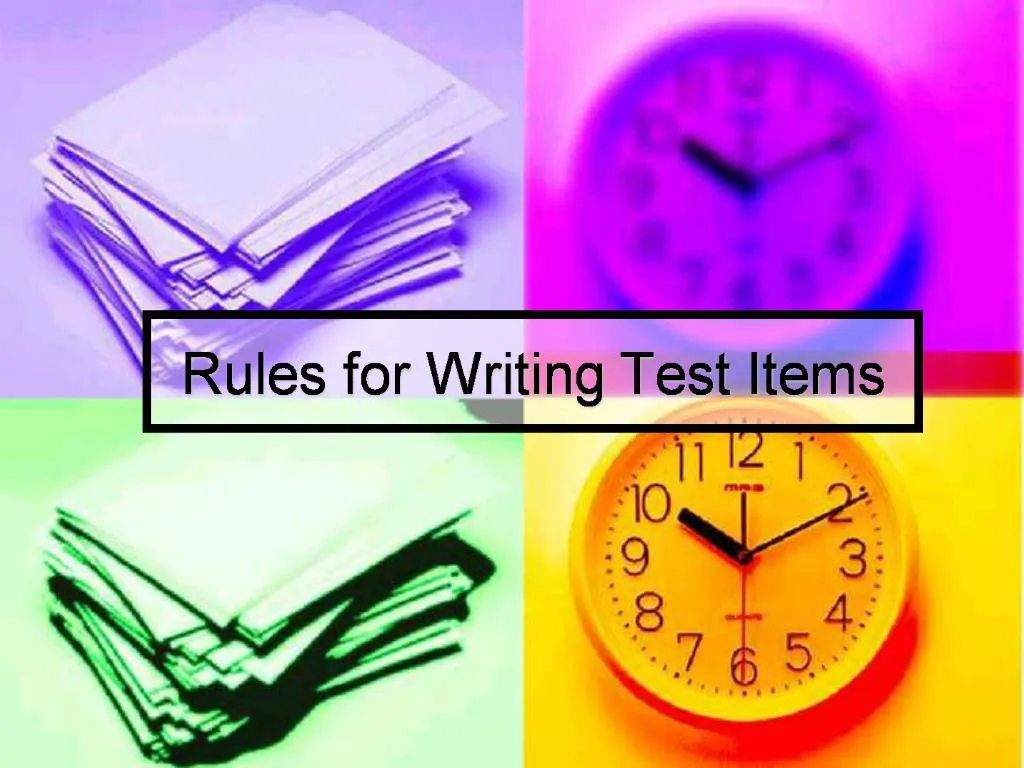 PPT - Rules for Writing Test Items PowerPoint Presentation, free ...