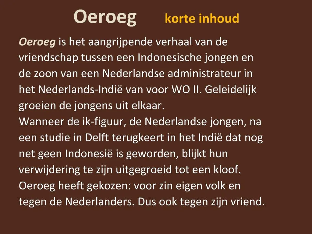 PPT - Oeroeg korte inhoud PowerPoint Presentation, free download - ID ...